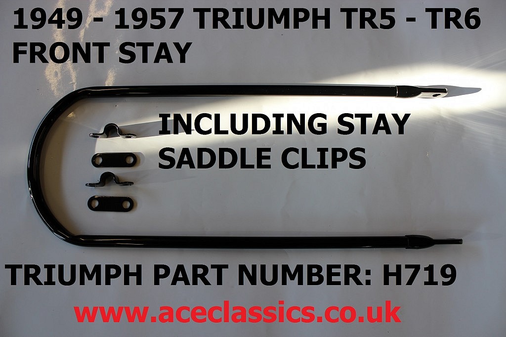 PRE UNIT TRIUMPH FRONT MUDGUARD STAY INCLUDING SADDLE CLIPS 1949 - 1957 ...